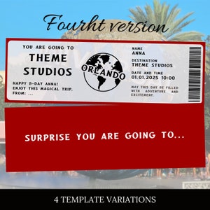 Theme Studios Printable Ticket, Birthday Invitation Entrance, Movie ...