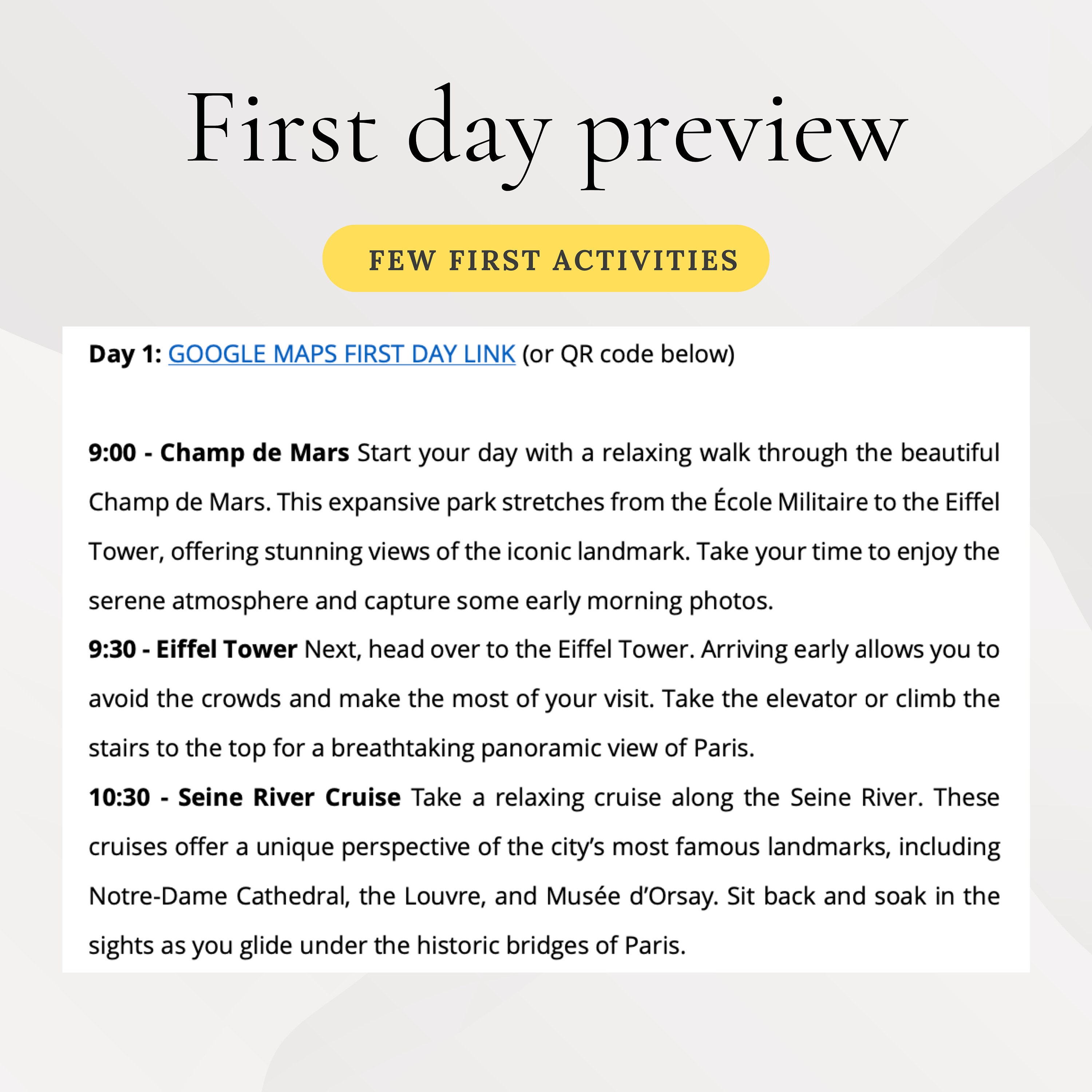 Paris City Map Guide and 3 Days Itinerary, Digital Planner Bundle for ...