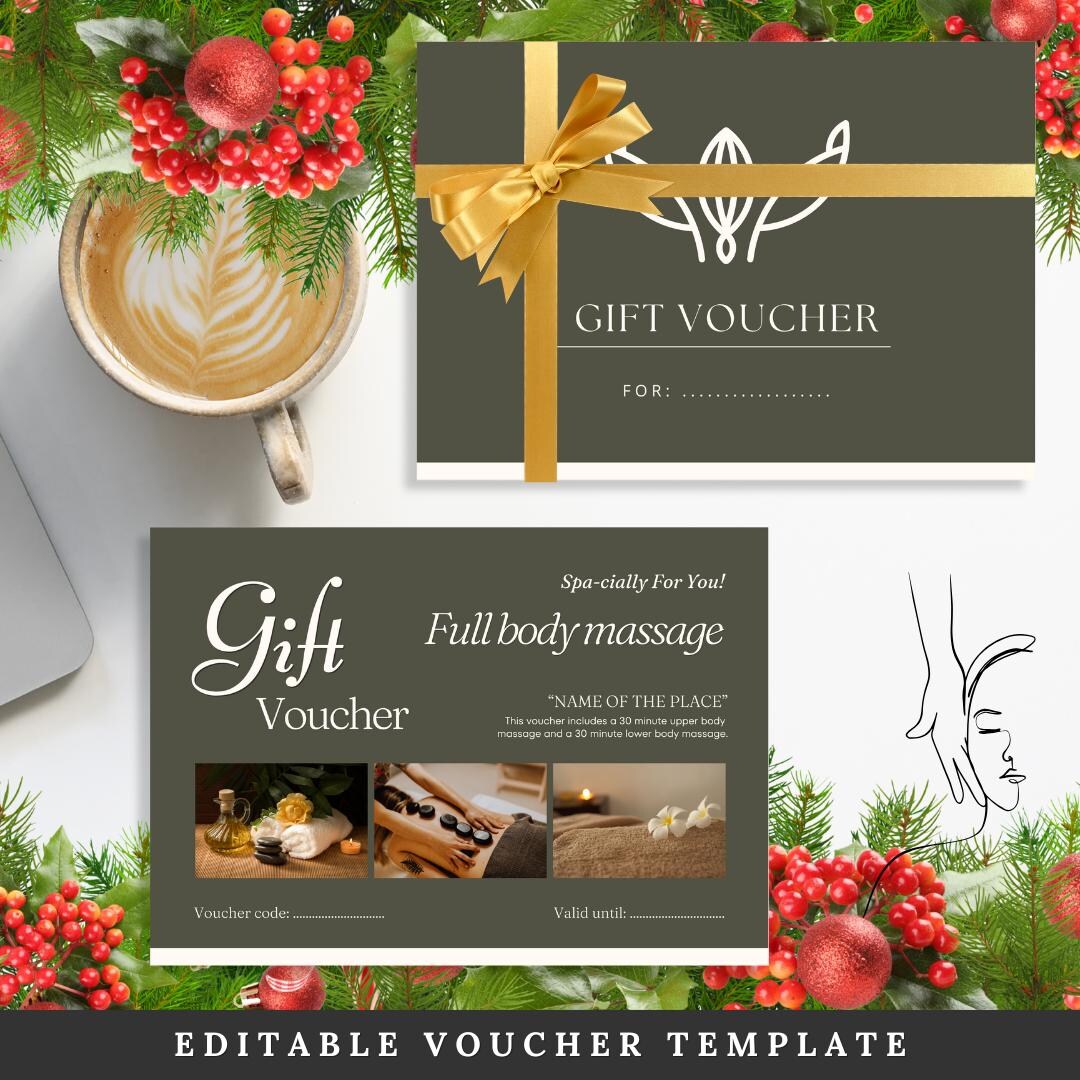Massage Surprise Gift Voucher, Birthday Wellness, Customizable ...