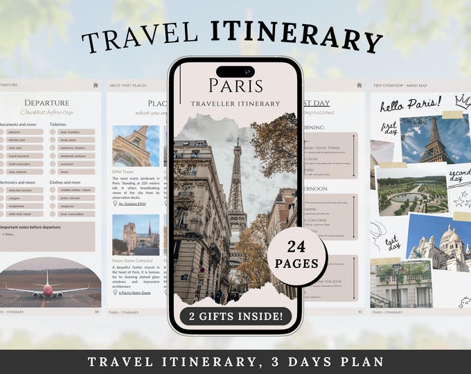 05 Days Itinerary for Paris City - France - Etsy Canada