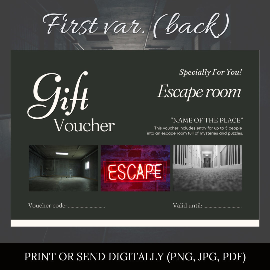 Escape Room Surprise Gift Voucher, Birthday Activity, Customizable ...
