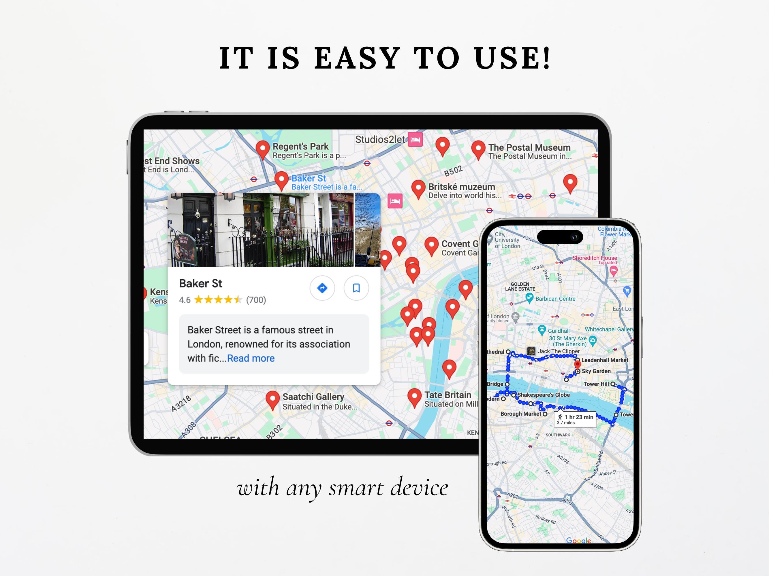 London Map Guide With 3 Days Itinerary Ebook Digital Planner Bundle for ...