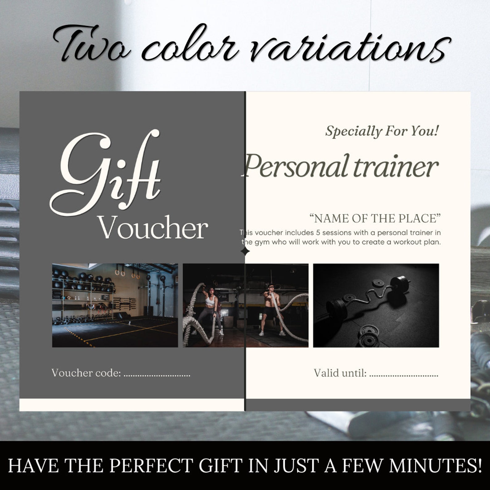 Personal Trainer Surprise Gift Voucher, Birthday Fitness Workout Plan ...