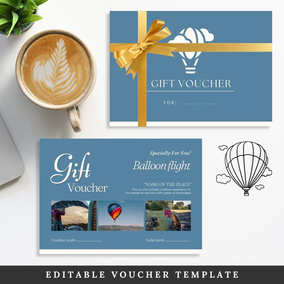 Balloon Flight Surprise Gift Voucher, Birthday Customizable Anniversary ...