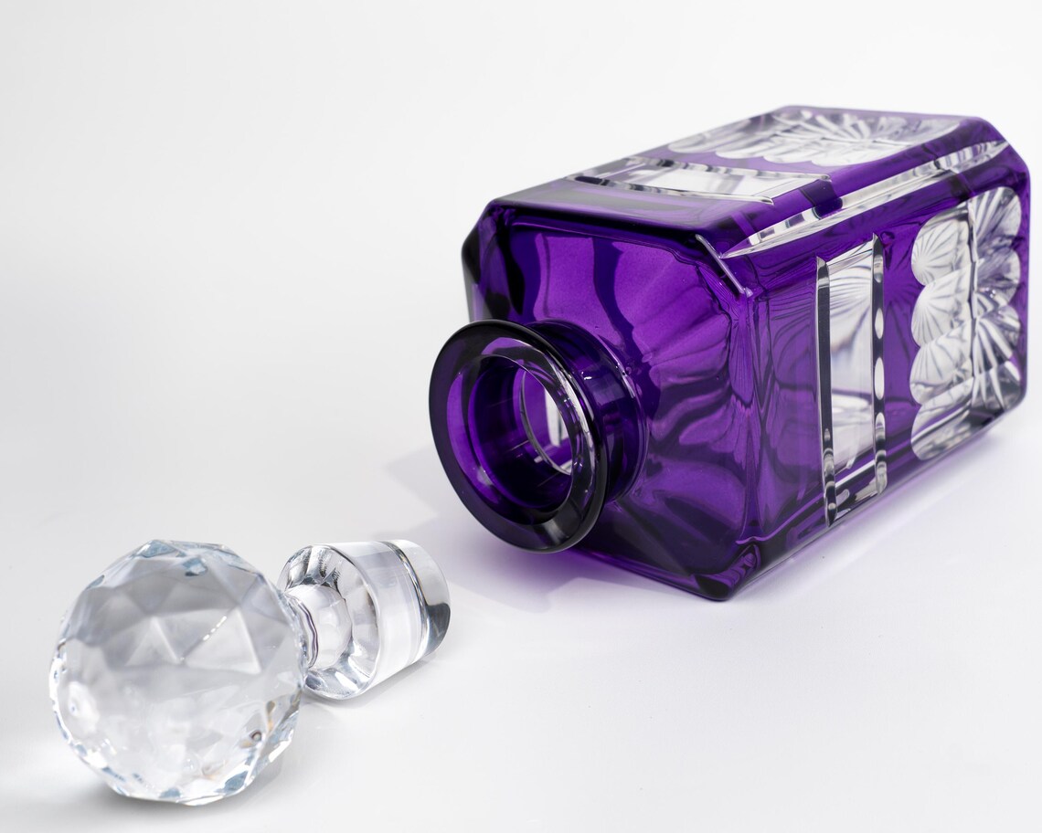 Handmade Italian Purple Decanter With Glass Ball Lid - Etsy