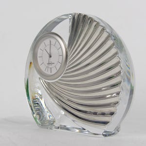 Crystal Table Clock With Silver-coated Bilaminate - Etsy