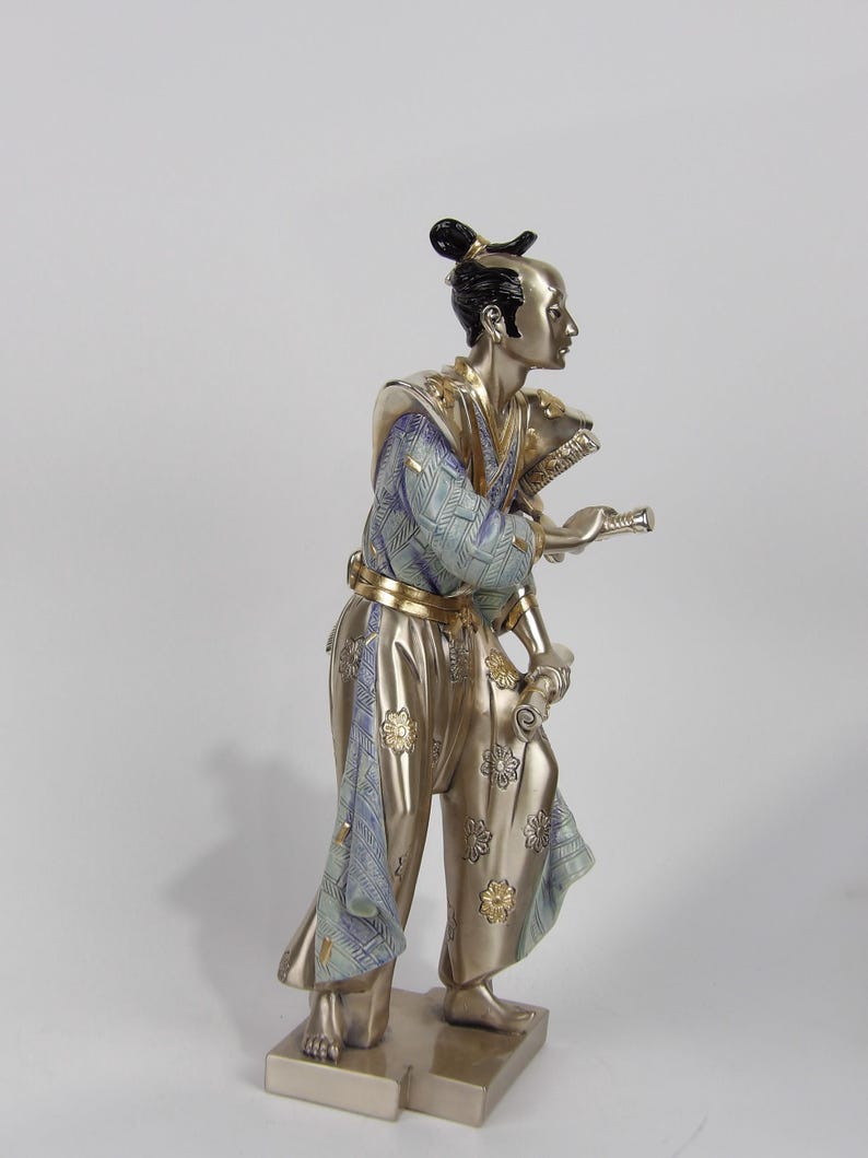 Colored Japanese Samurai Statue - Detailed and Vibrant Decor - Etsy