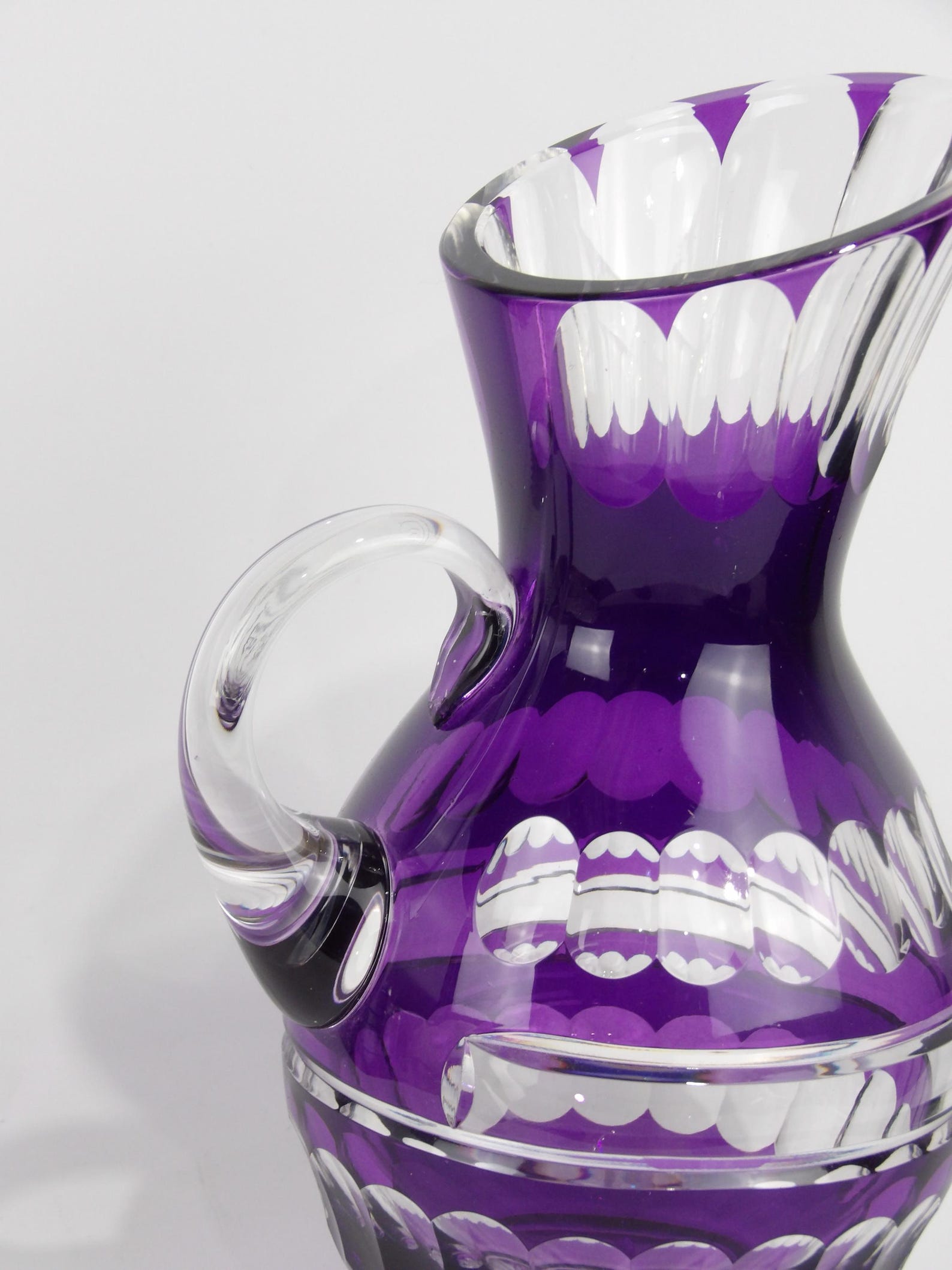 Crystal Bohemia Violet Pitcher With Flat-cut Detailing - Etsy