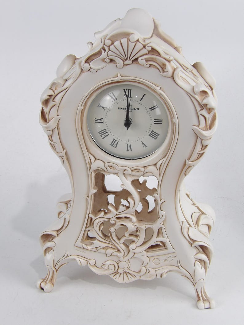 Shabby Chic Resin Clock in Cream With Vintage Effect - Etsy