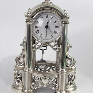 Elegant Pendulum Clock in Silver Resin - Etsy