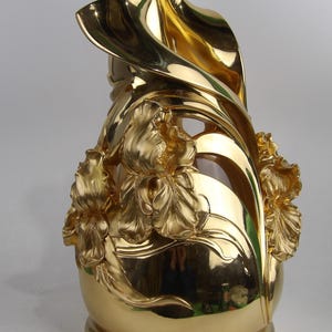 Golden Vase With Flower Decoration - Etsy