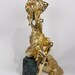 Golden-coated Resin 'lady Luck' Sculpture on Green Marble Base ...