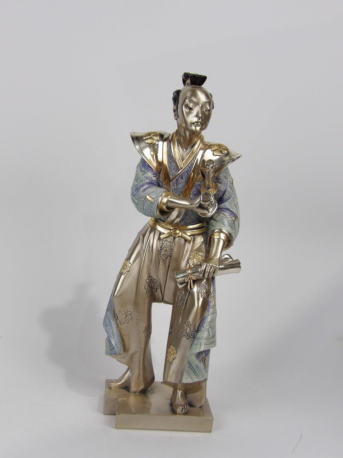 Colored Japanese Samurai Statue - Detailed and Vibrant Decor - Etsy