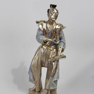 Colored Japanese Samurai Statue - Detailed and Vibrant Decor - Etsy