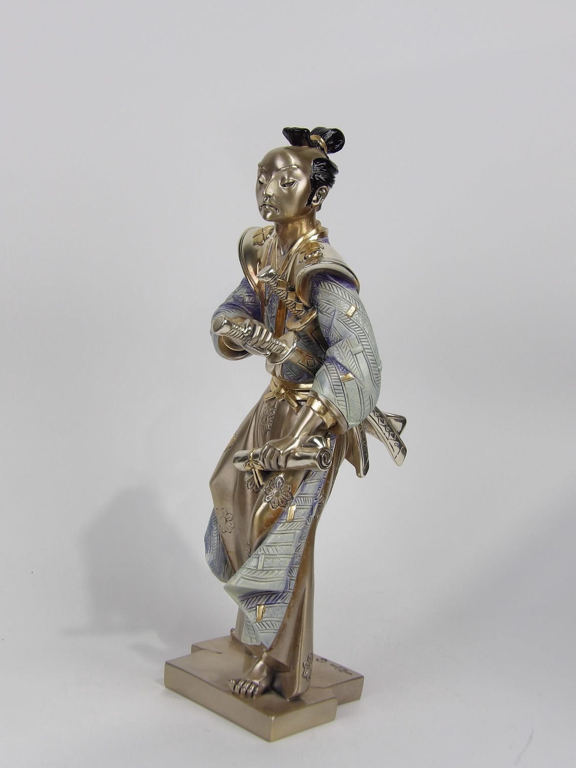 Colored Japanese Samurai Statue - Detailed and Vibrant Decor - Etsy