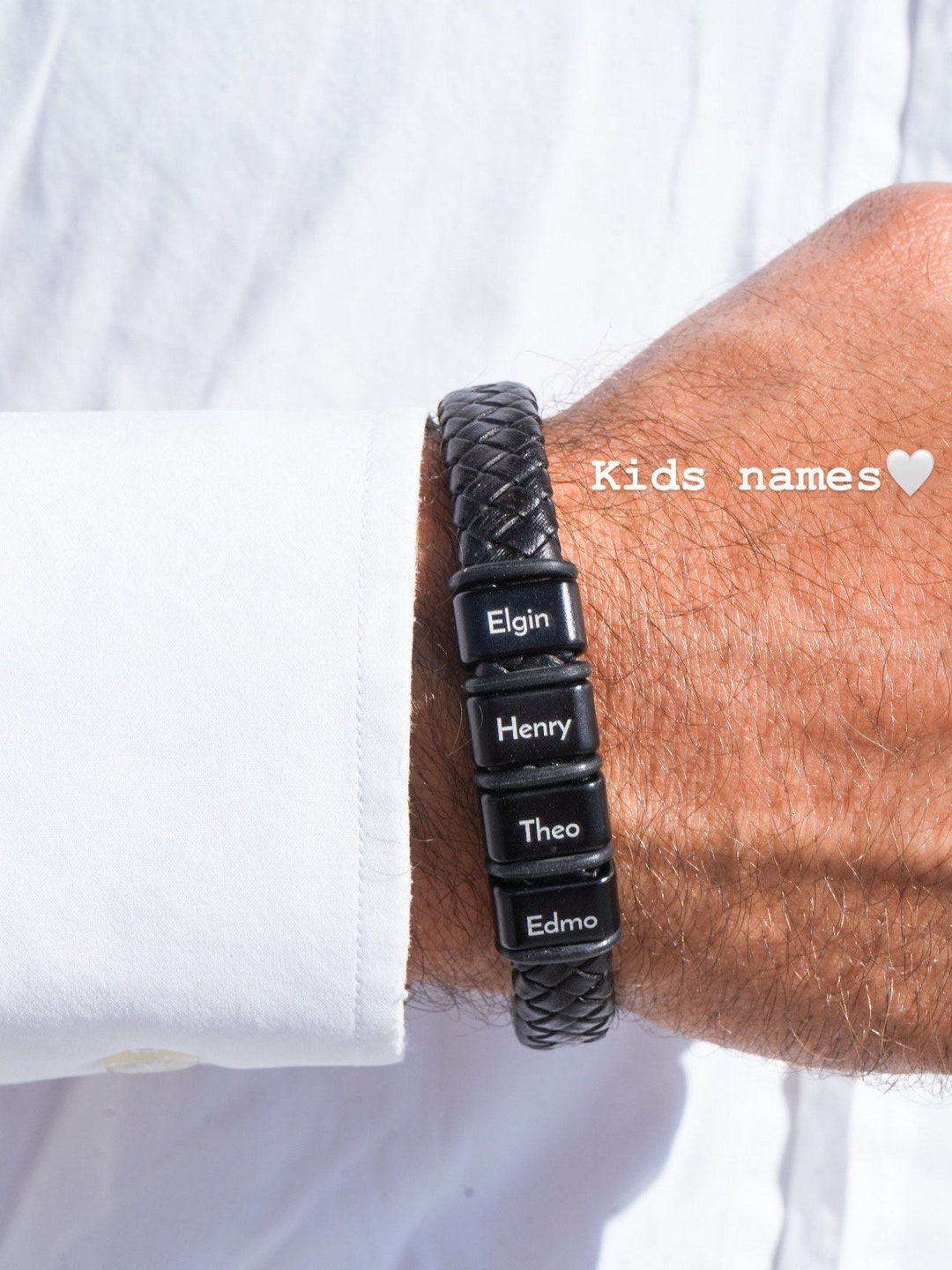 Men Bracelet With Kids Names, Men Bracelet Personalized, Engraving ...