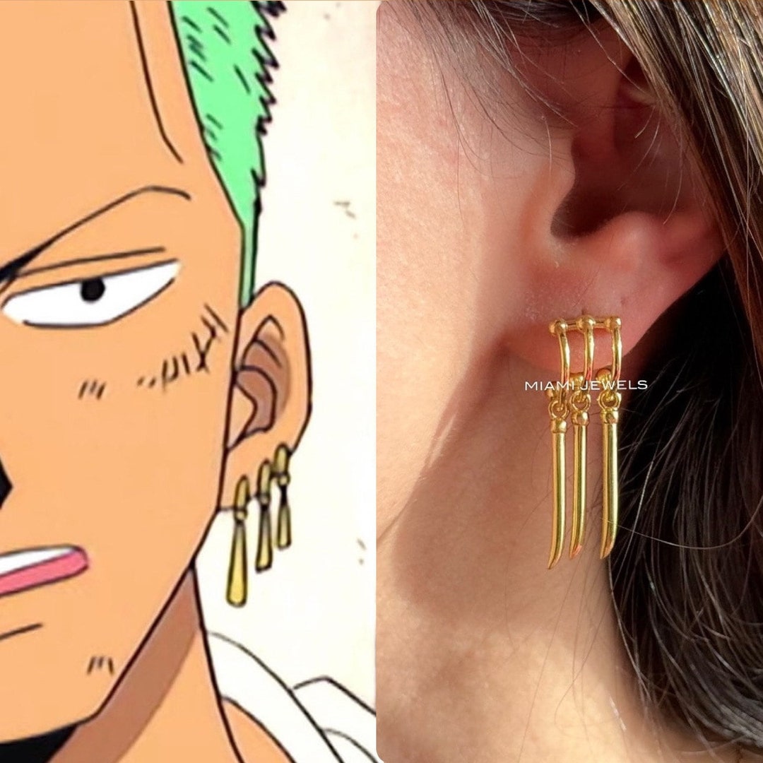 Zoro Earrings, Rororona Zoro Cosplay Earrings, Zoros Earring, Drop 3 ...