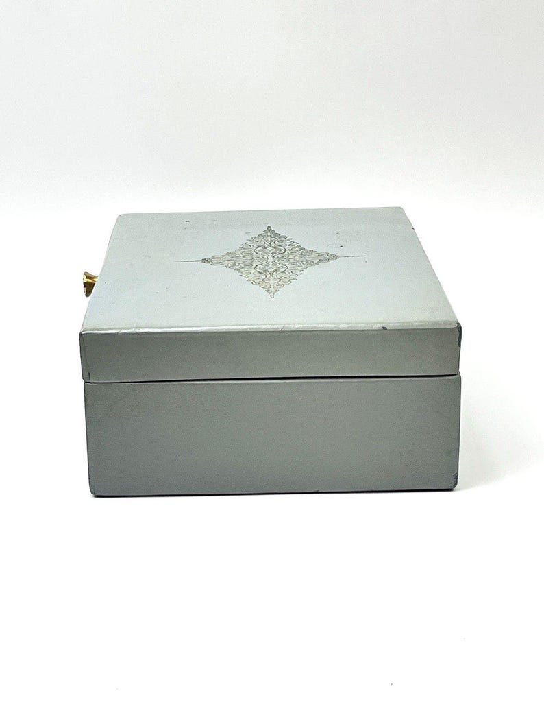 Vintage Lady Buxton Blue Jewelry Box Velvet Interior Satin Pocket 11" X ...