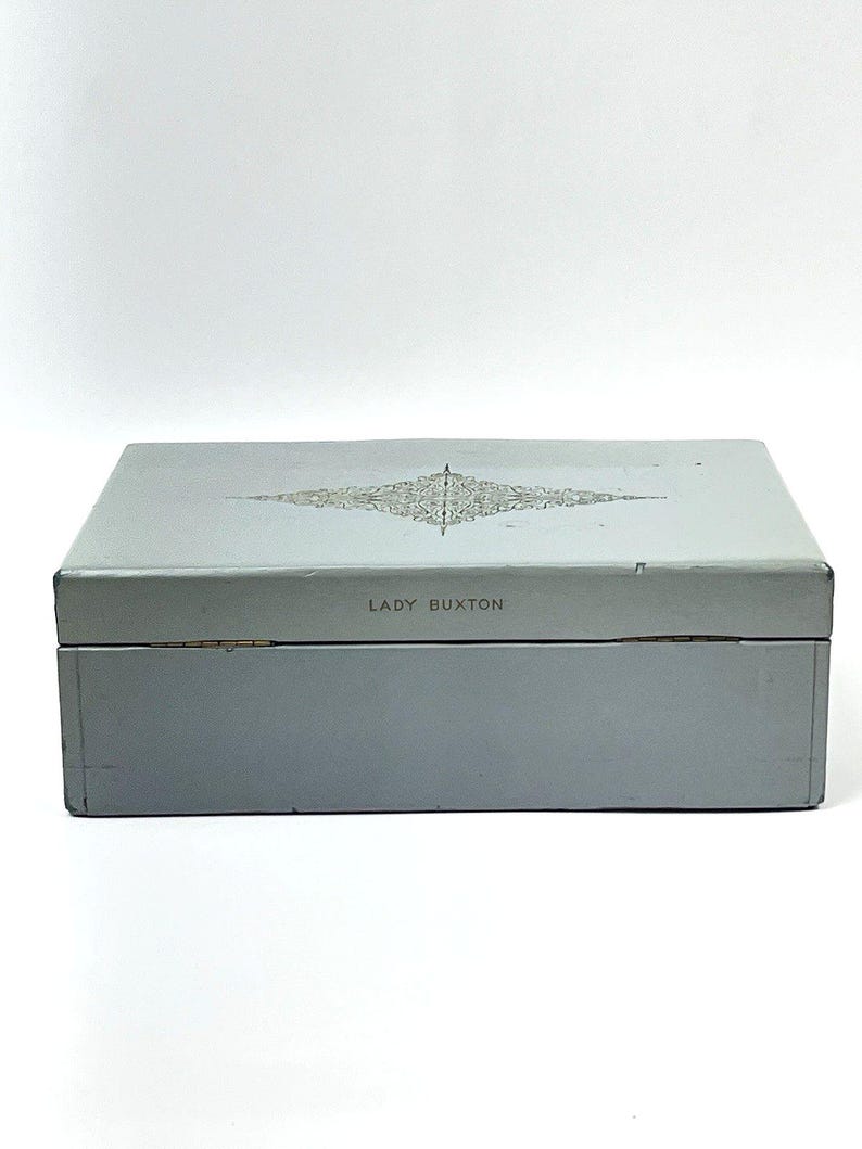 Vintage Lady Buxton Blue Jewelry Box Velvet Interior Satin Pocket 11" X ...