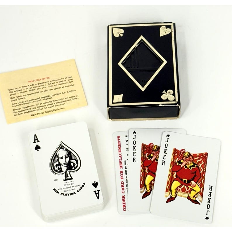 Vintage Kem Plastic Playing Cards Florence Fleur De Lis Blue Deck W ...