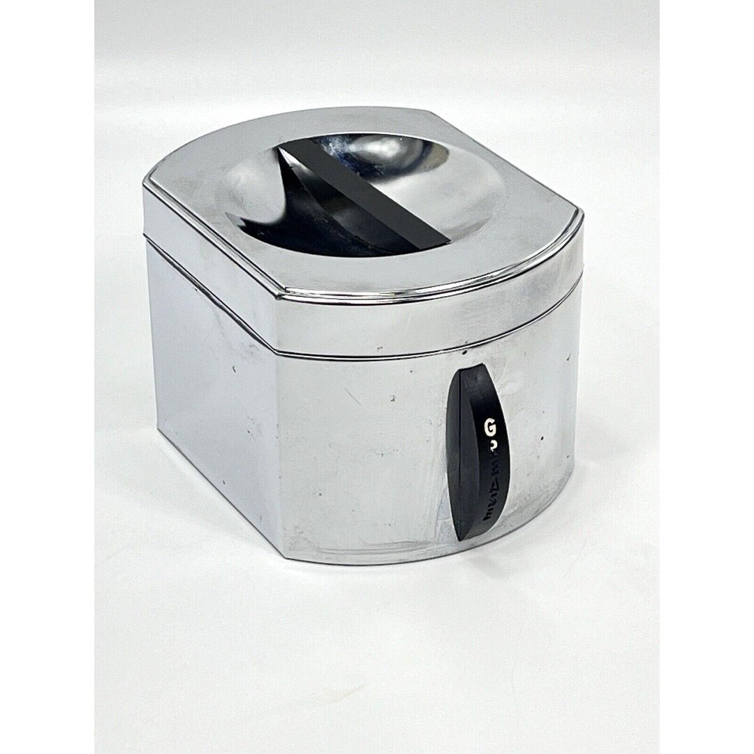 Kromex Chrome Grease Canister MCM Vintage Square Silver Aluminum 6.5" W ...
