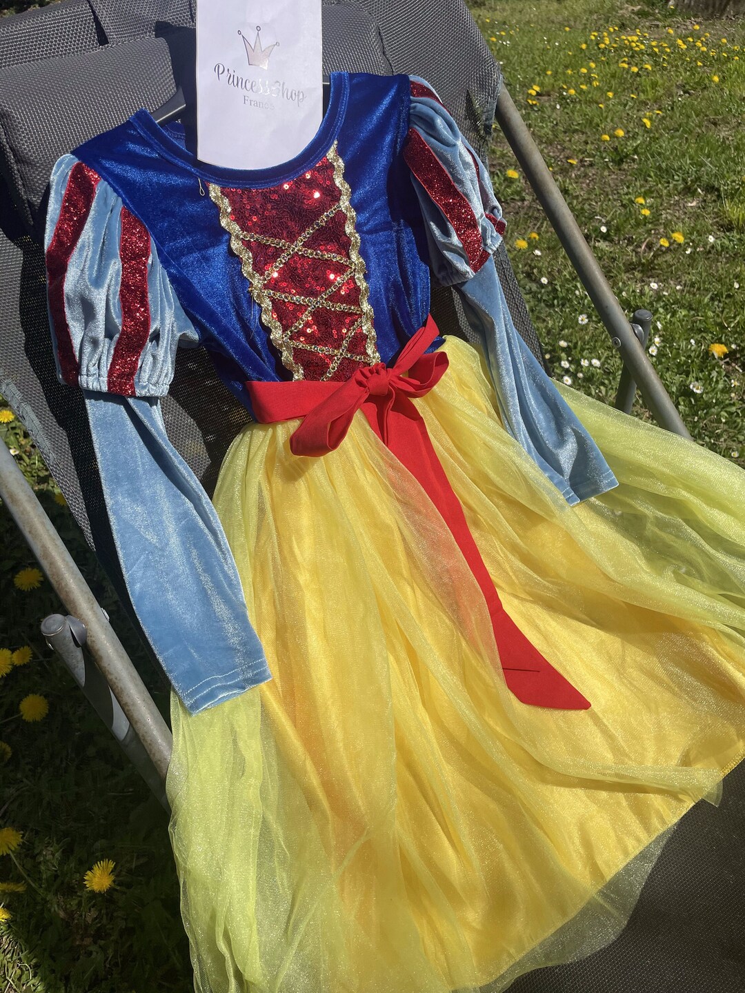 Snow White Princess Costume Girls Long Sleeve Cosplay Dress Birthday ...