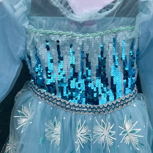 Frozen Princess Elsa Inspired Dress Handcrafted, Luxe Sequin Detail - Etsy