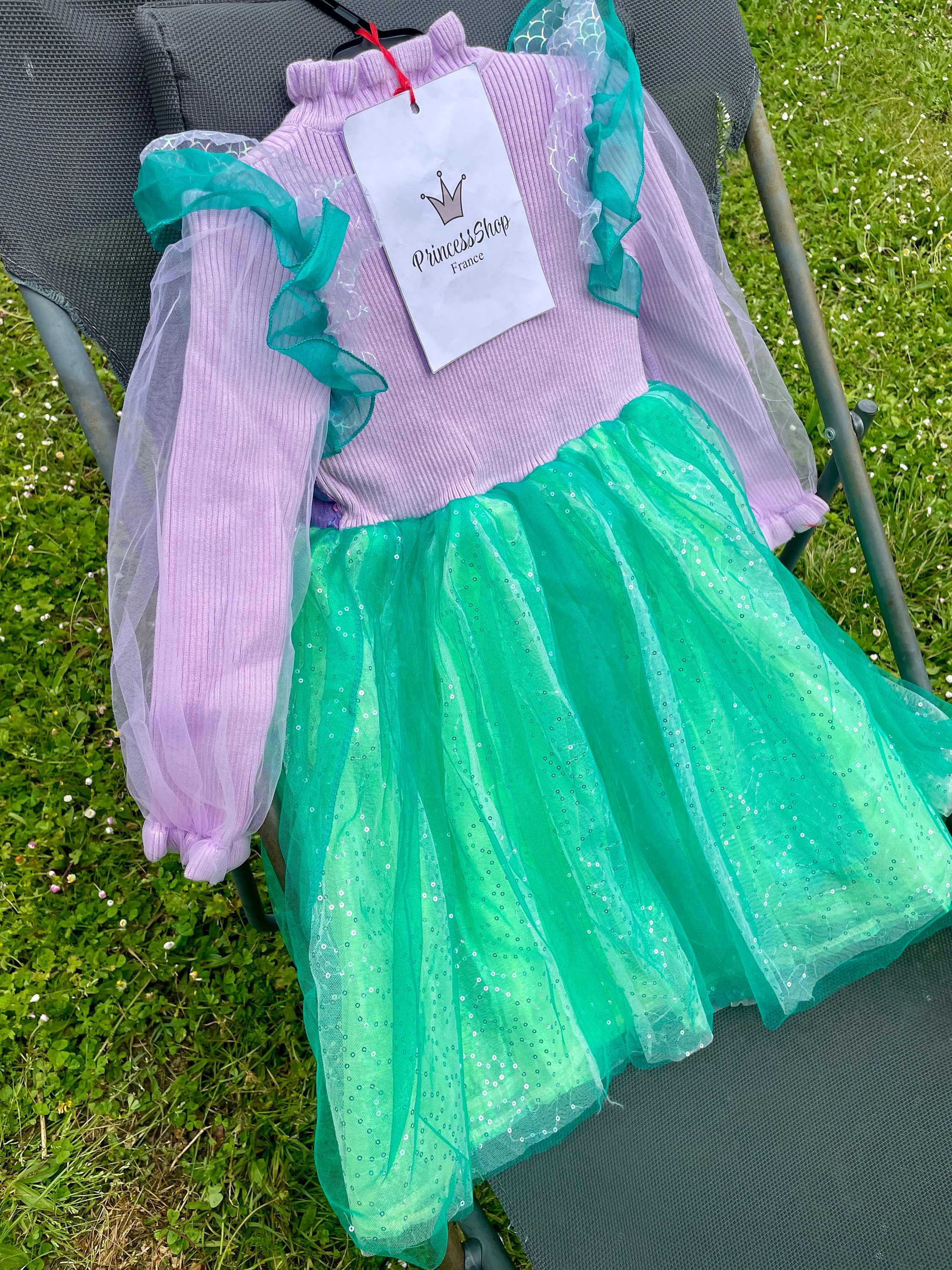 Ariel Mermaid Princess Dress Déguisement Enfant Cosplay Robe Sirène 2T ...