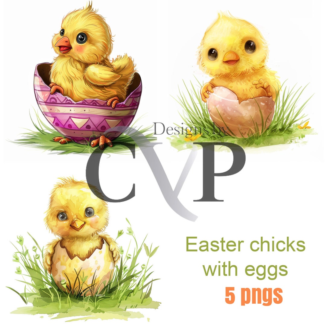 Easter Chick Clipart, Easter Clipart, PNG Files - Etsy