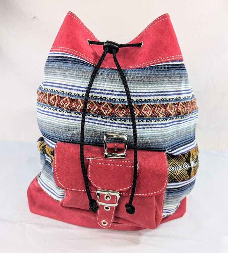 Peruvian Suede Handmade Boho Backpack, Ethno Backpack, Tribal Aztec ...