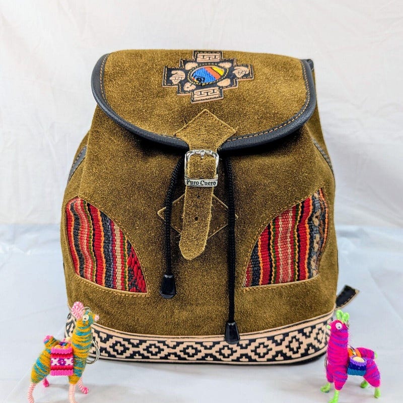 Boho Leather Backpack - Etsy