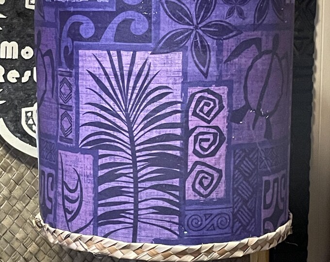 Handcrafted Tiki Drum Lamp: Tapa Style Base - Etsy