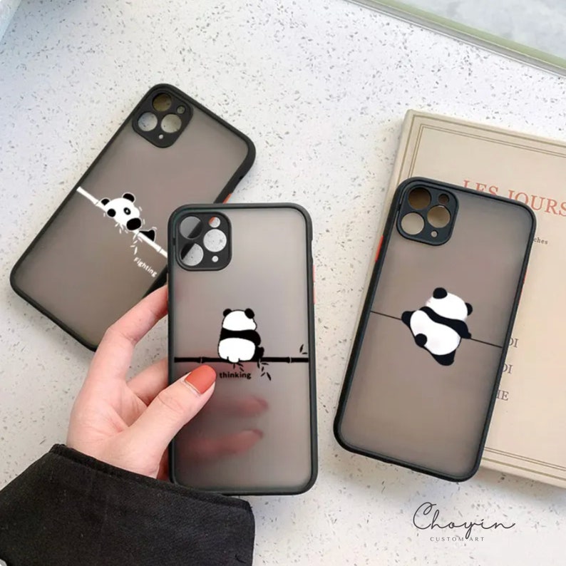 Cute Panda Phone Case for iPhone 15 Pro Max 14 Plus 13 Mini 12 11 XR X ...