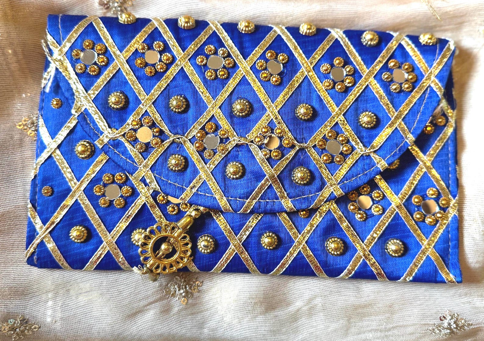 Handmade Mirror Work Clutch Bag: Indian Pakistani Wedding Purse - Etsy