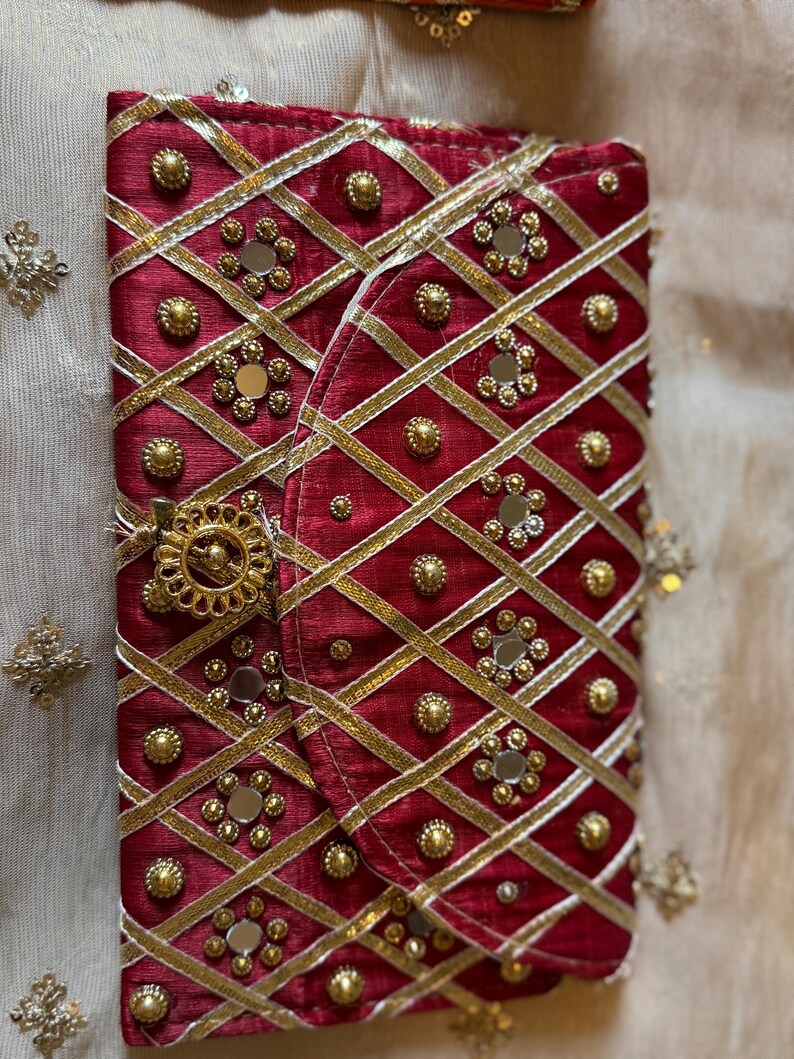 Handmade Mirror Work Clutch Bag: Indian Pakistani Wedding Purse - Etsy