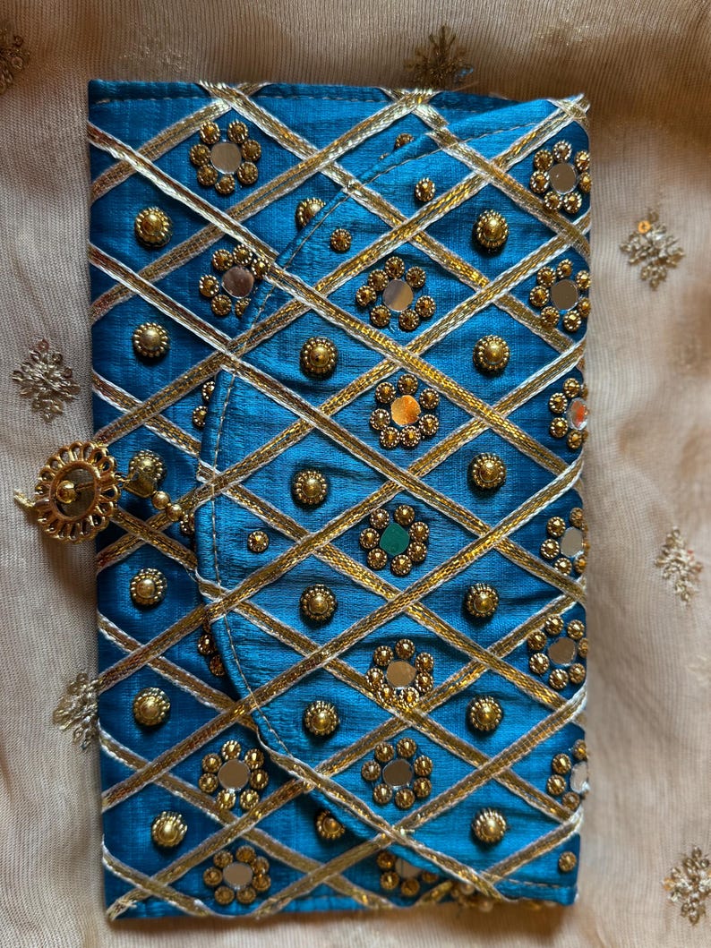 Handmade Mirror Work Clutch Bag: Indian Pakistani Wedding Purse - Etsy
