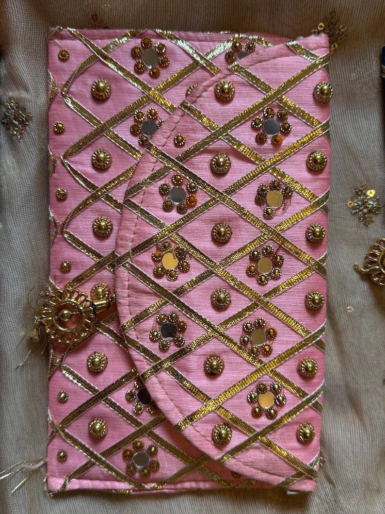 Handmade Mirror Work Clutch Bag: Indian Pakistani Wedding Purse - Etsy