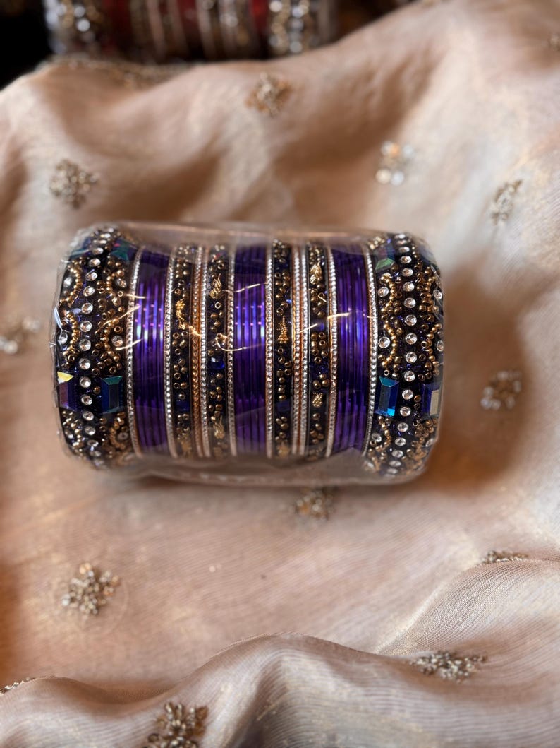 Indian Bangle Set: Traditional Bridal Jewelry, Size 2.8 - Etsy New Zealand