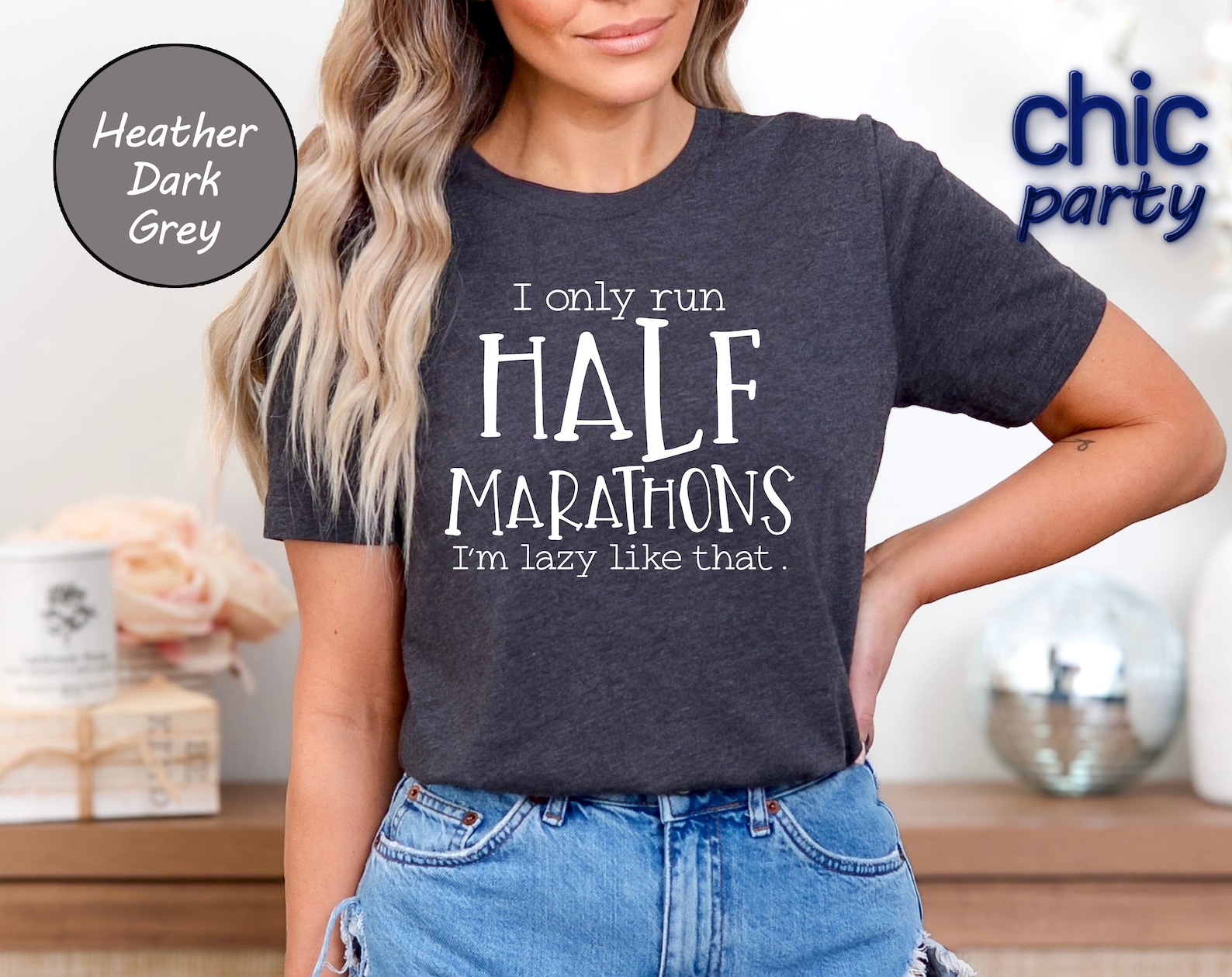 Funny Running Saying Shirt, Half Marathons Tee, I Only Run Half ...
