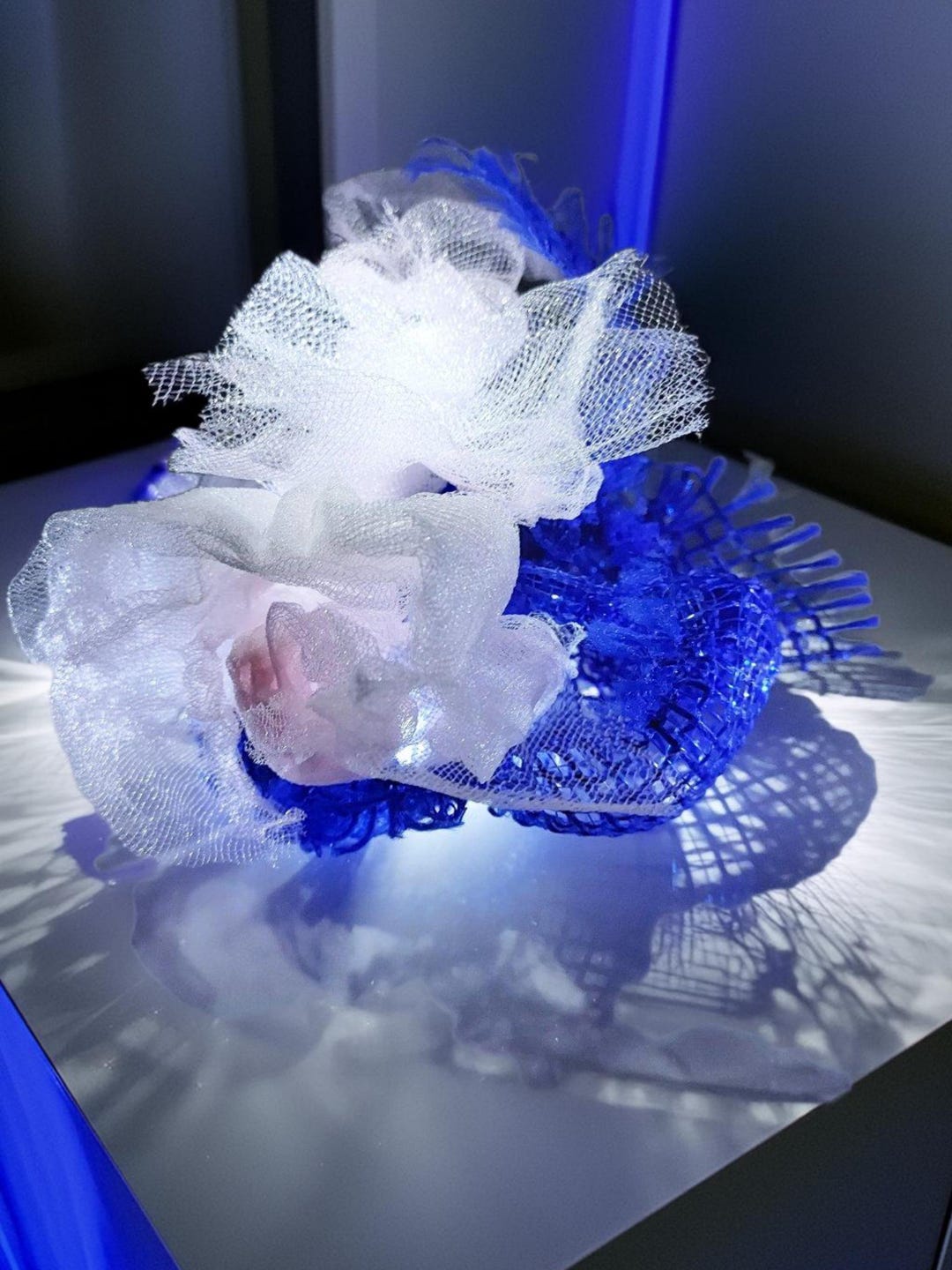 LED Table Lamp Fabric Textile Sculpture Lighted Abstract Art Unique ...