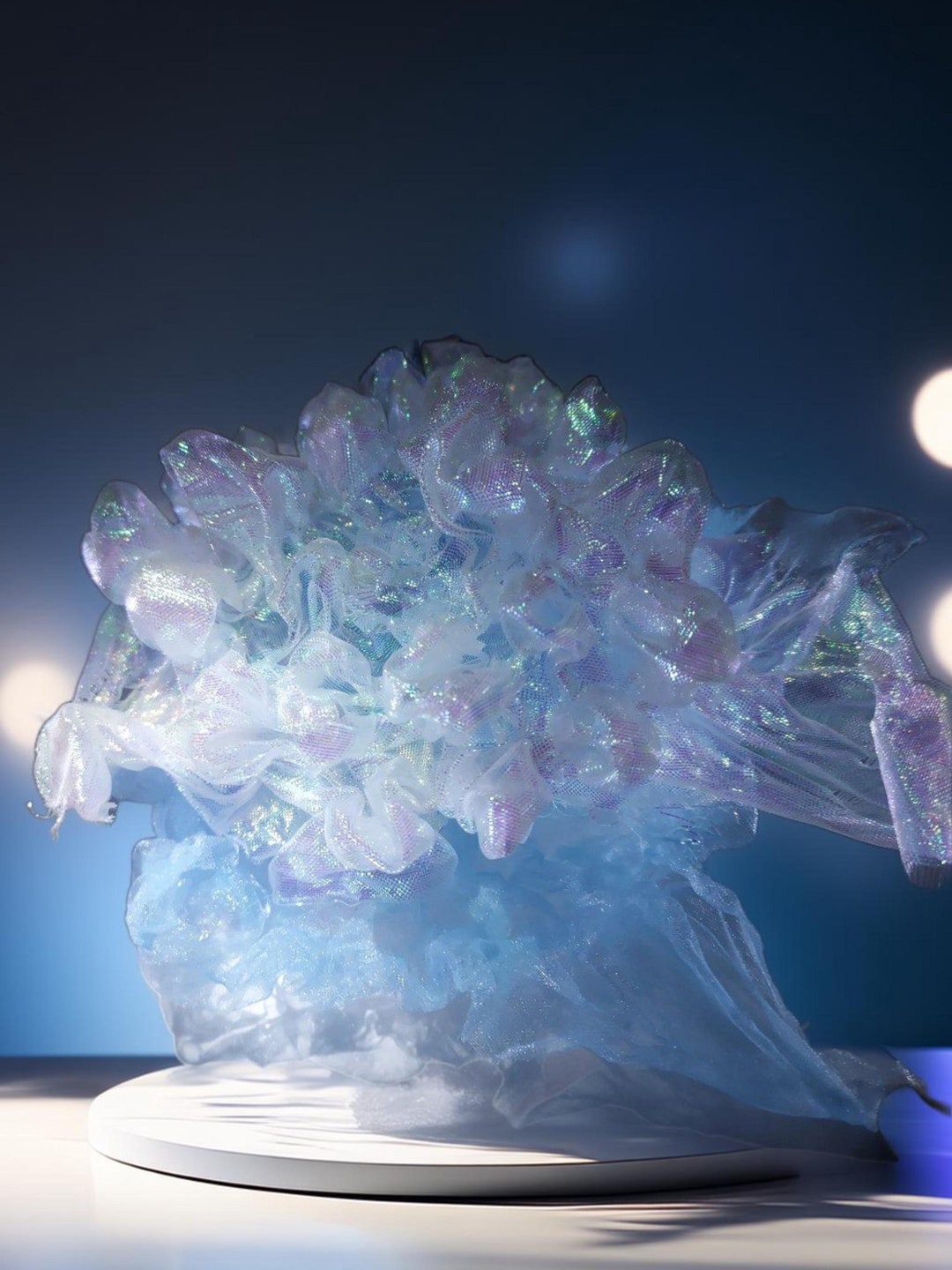 LED Table Lamp Fabric Textile Sculpture Lighted Abstract Art Unique ...