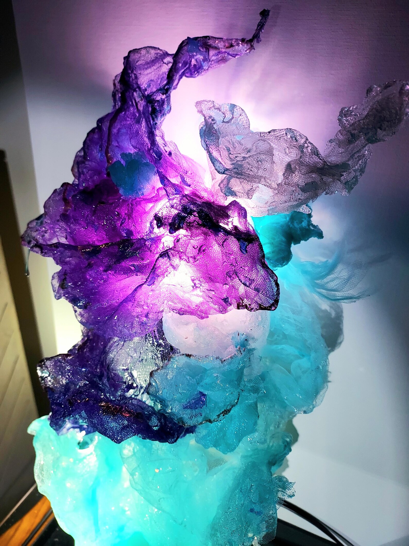 Table Lamp Fabric Textile Sculpture Lighted Abstract Art Unique ...