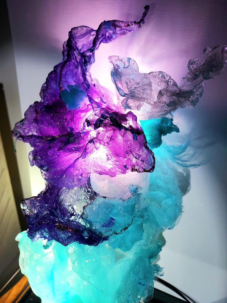 Table Lamp Fabric Textile Sculpture Lighted Abstract Art Unique ...