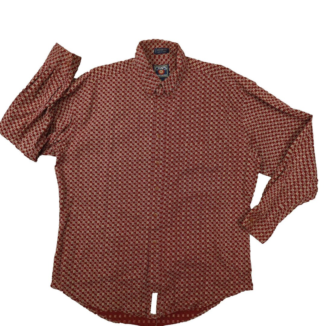 Chaps Ralph Lauren Men's Vintage Geometric Print Corduroy Button up ...