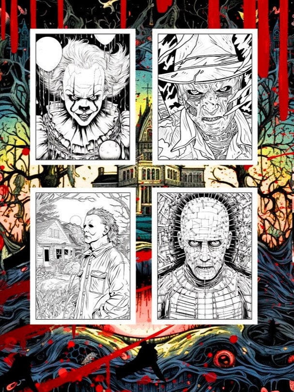 Horrorphile: A Chilling Coloring Book for Horror Fans (50 Pages) - Etsy