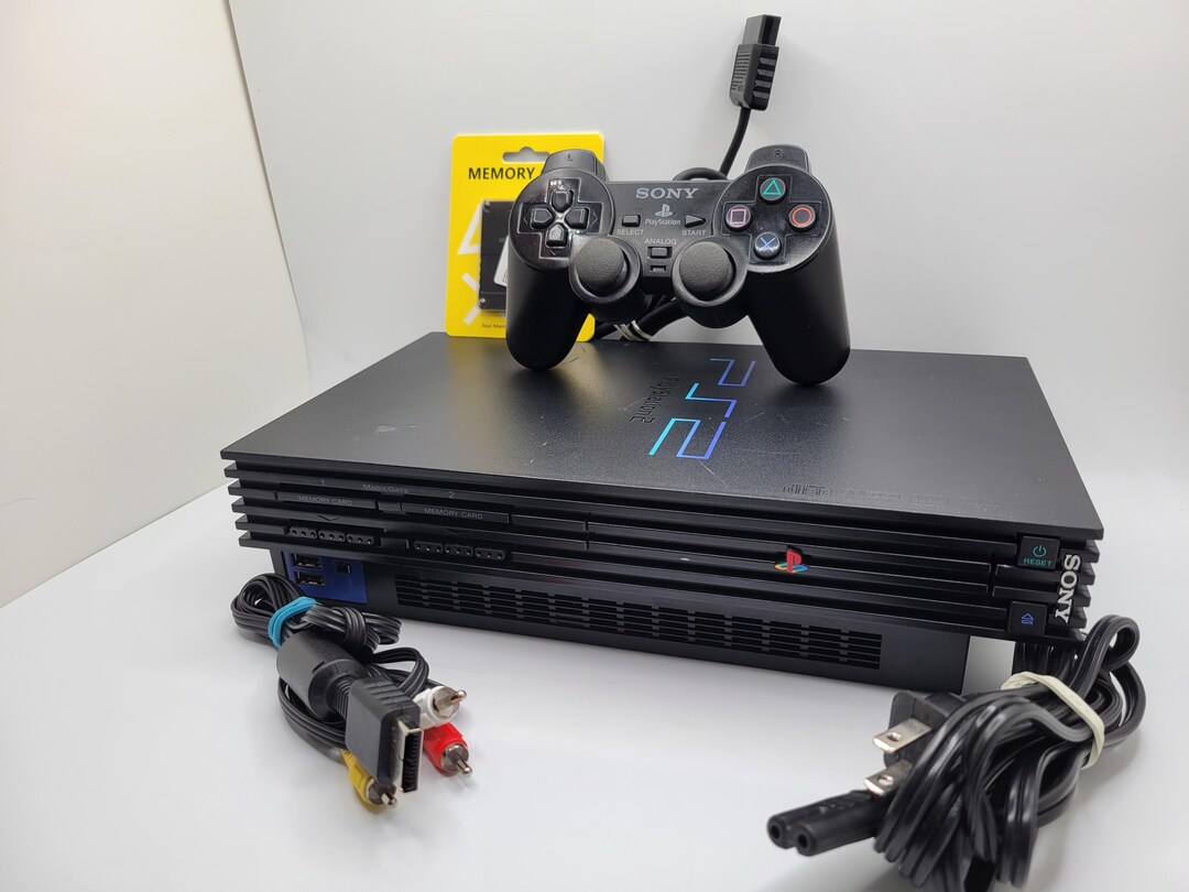 Restored PS2 Fat Complete System 1 OEM Dualshock Controller New Memory ...