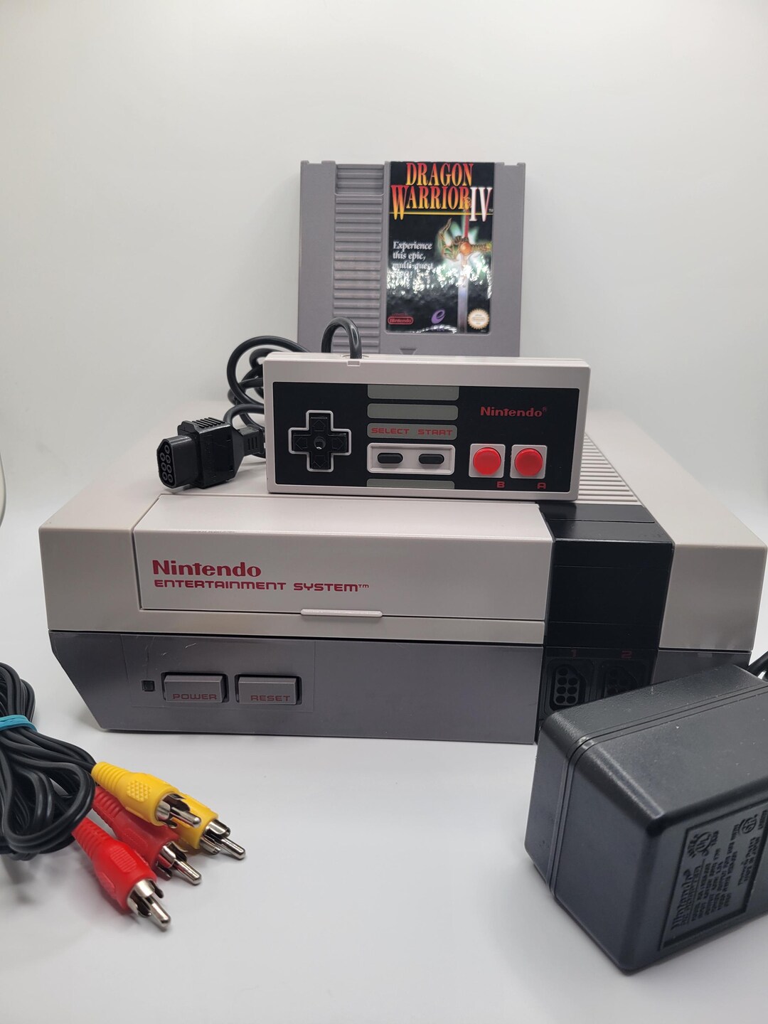 Restored NES System Complete W/ Dragon Warrior 4 (reproduction), 1 OEM ...