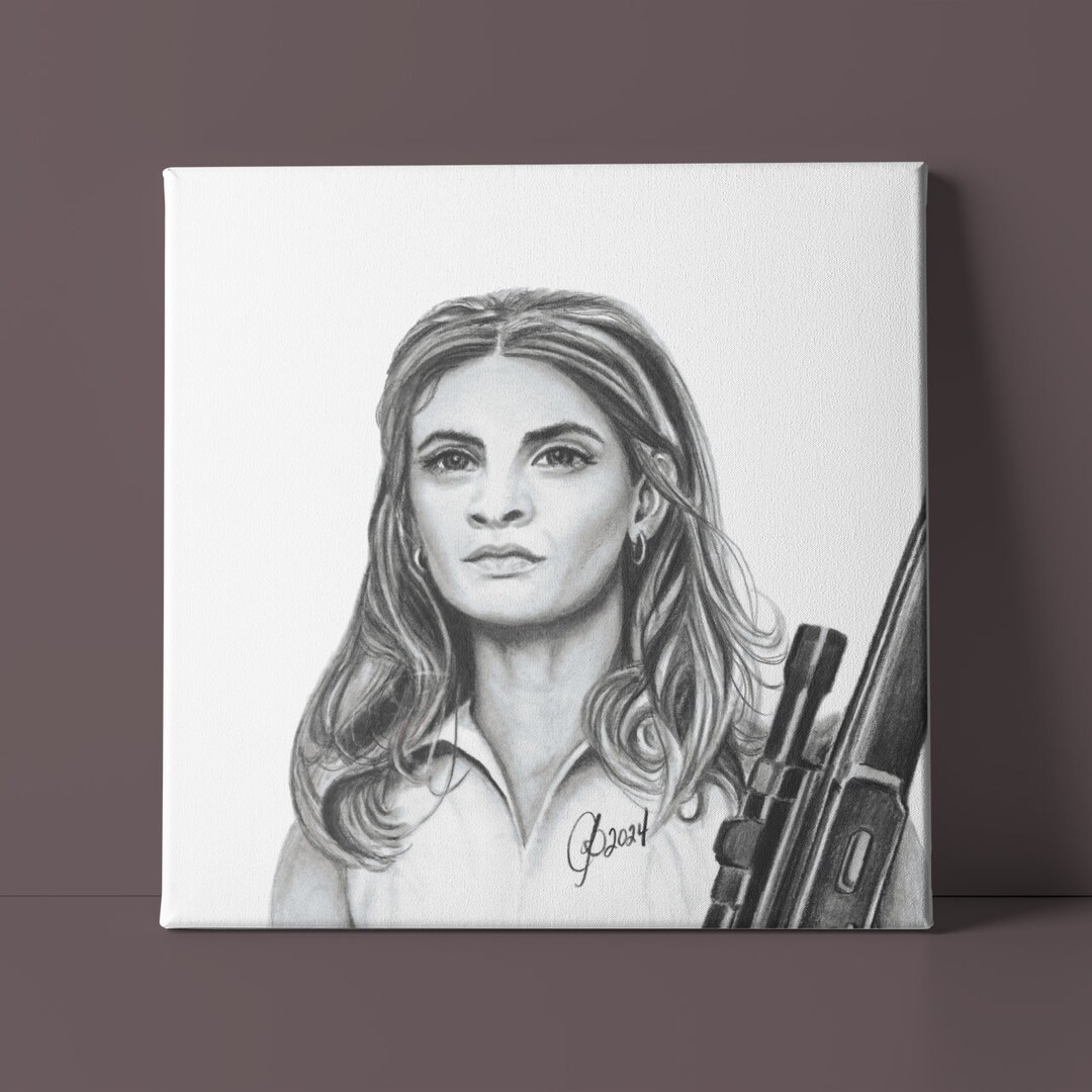 Original Art Drawing Printed on 14 X 14 X 0.75 Canvas, C'est Comme ça ...