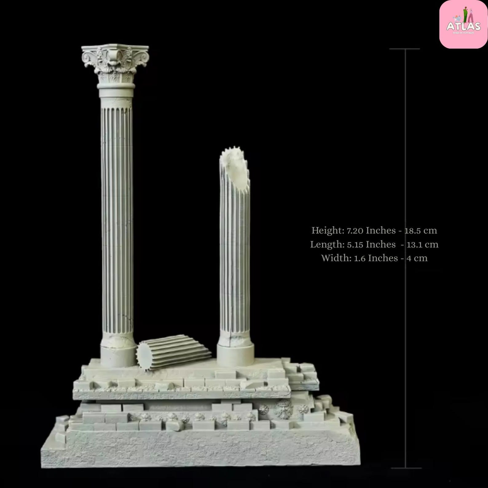 Roman Column Aquarium Ornament | Hand-painted Resin Ancient Ruins Decor ...