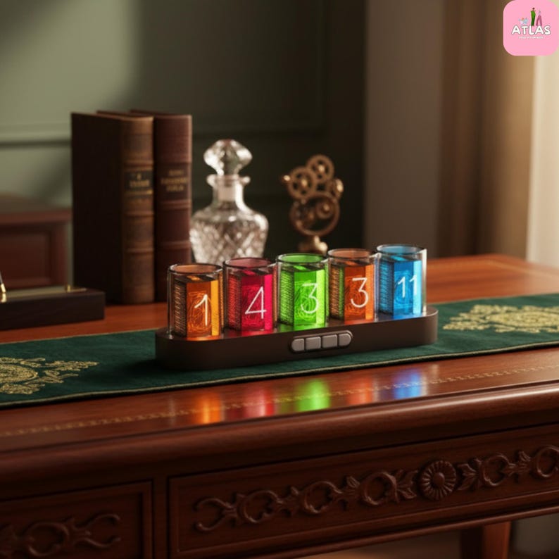 Retro Nixie Tube Clock: RGB LED Steampunk Desk Decor - Etsy